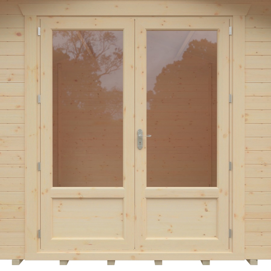 14x10 Haven Summer House Log Cabin - Double Door, Windowed by RGB