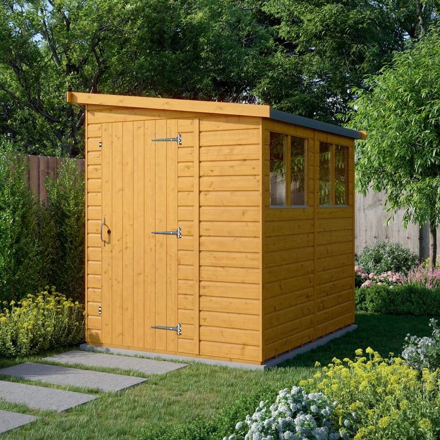 8x6 Lean-to-Pent Shed - Single Door, Windowed by RGB