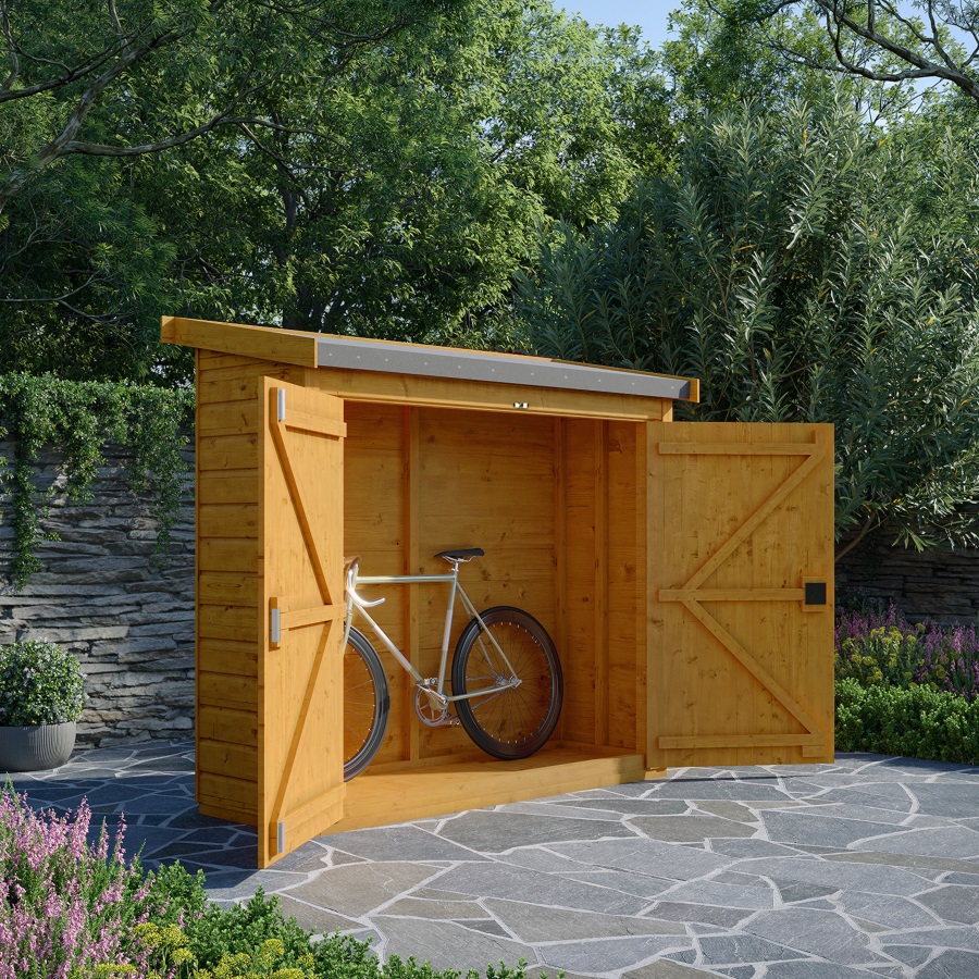 6x2 Pent Bike Shed Store - Double Door by RGB