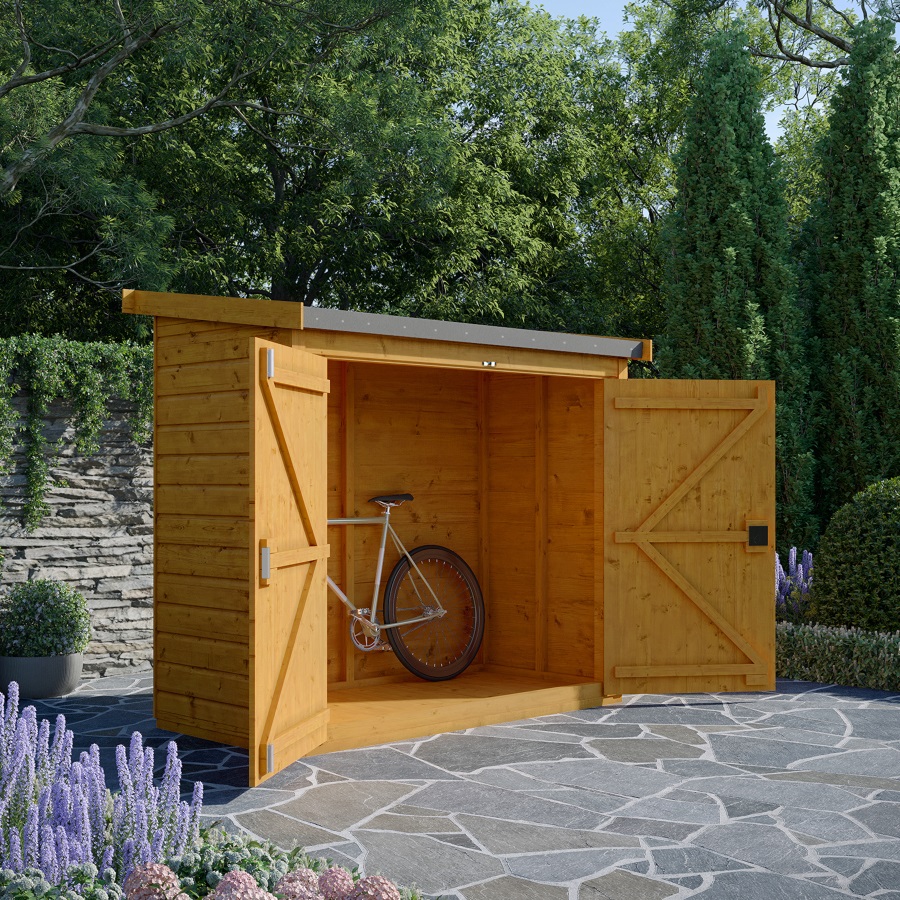 6x3 Pent Bike Shed Store - Double Door by RGB