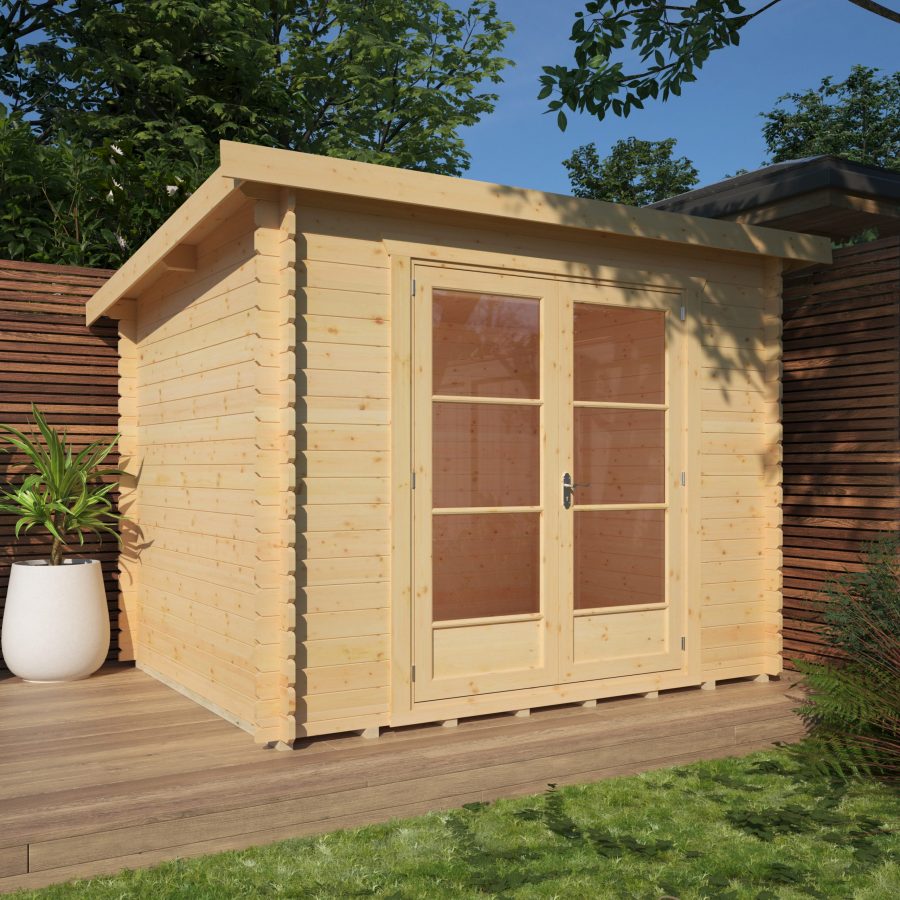 10x8 Corbel Summer House Log Cabin - Double Door, Windowless by RGB
