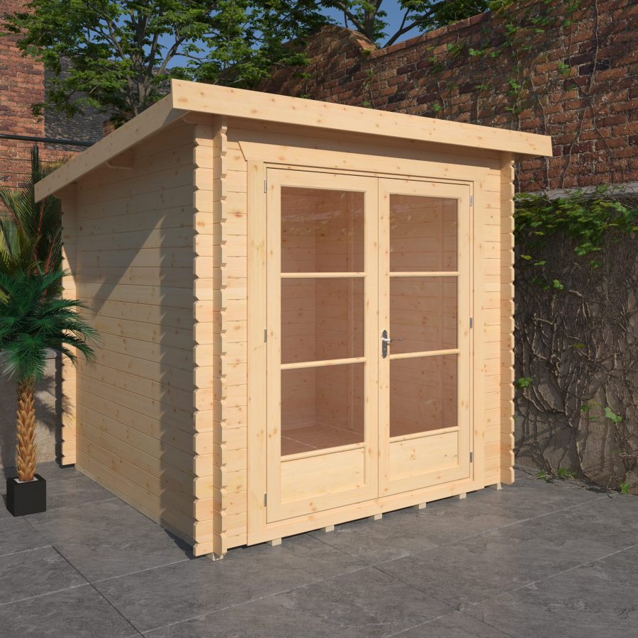 8x8 Corbel Summer House Log Cabin - Double Door, Windowless by RGB
