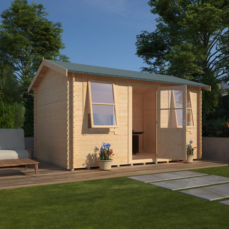 14x10 Harlyn Summer House Log Cabin - Single Door, Windowed by RGB