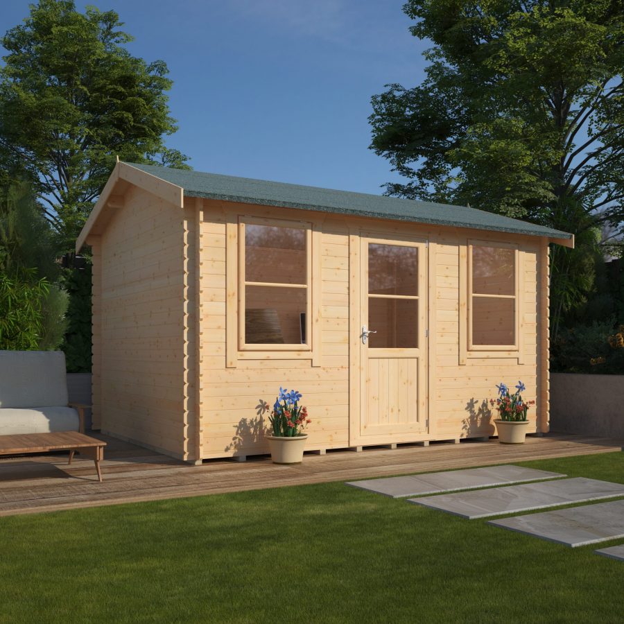14x10 Harlyn Summer House Log Cabin - Single Door, Windowed by RGB