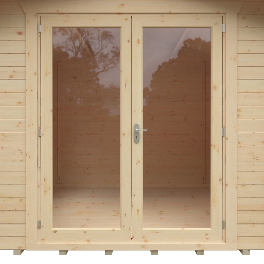 14x10 Orah Summer House Log Cabin - Double Door, Windowed by RGB