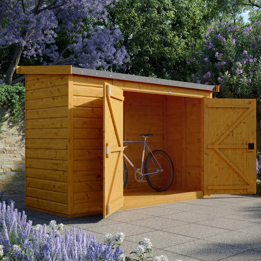 8x3 Pent Bike Shed Store - Double Door by RGB